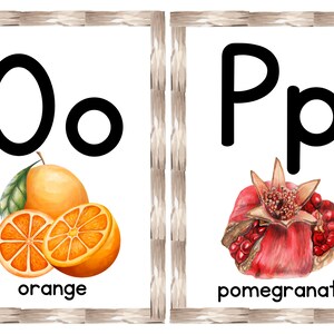 Alphabet Flashcards Printable | Letter Flashcards | Fruit Themed ...