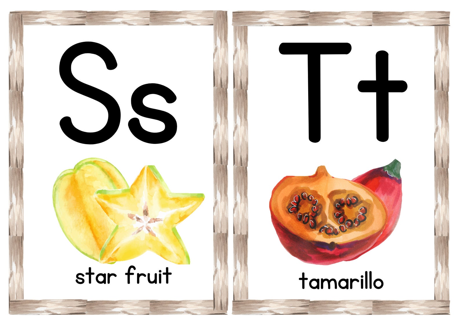 Alphabet Flashcards Printable | Letter Flashcards | Fruit Themed ...