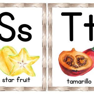 Fruit Alphabet Flashcards | Montessori Preschool Printable (PDF) - Etsy