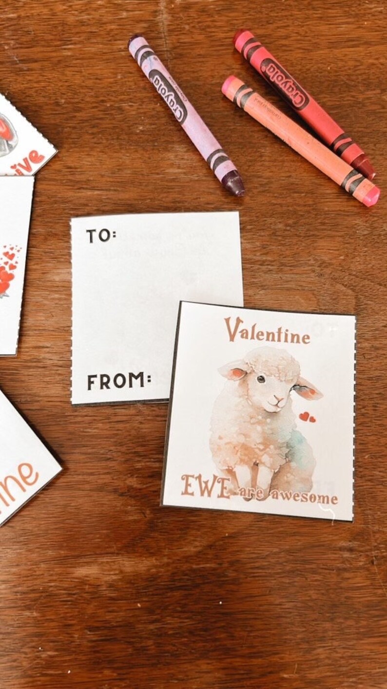Farm Animals Valentine Cards for Kids | Printable Valentines (digital ...