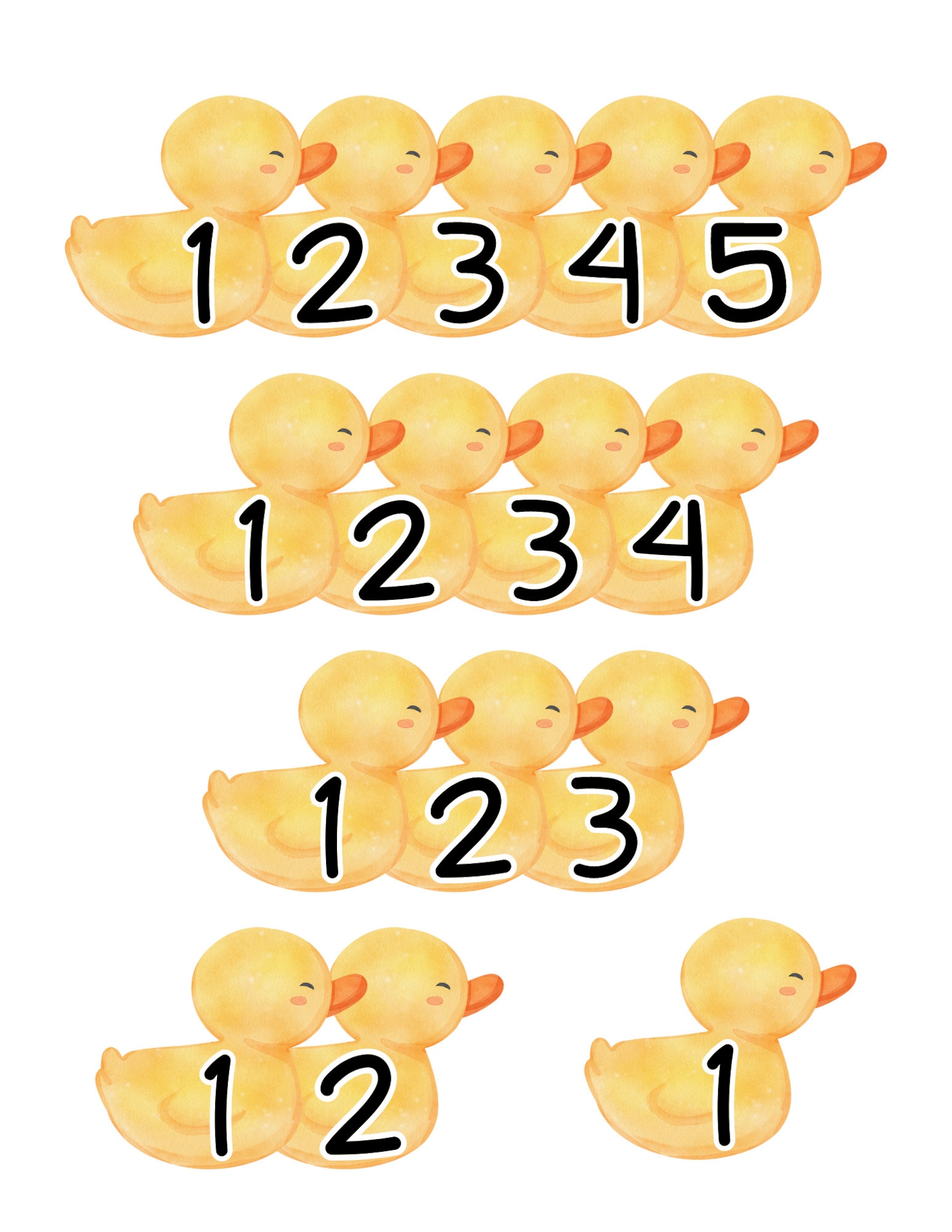 5 Little Ducks Activity Packet | Preschool Counting Song (digital ...