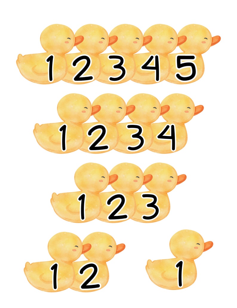 5 Little Ducks Activity Packet | Preschool Counting Song (digital ...