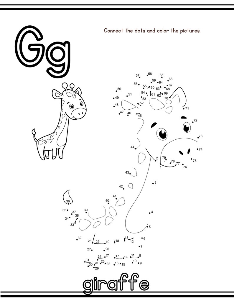 Dot to Dot Alphabet Animal Themed | Dot to Dot for Kids | Dot to Dot ...