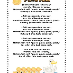 5 Little Ducks Activity Packet | Preschool Counting Song (digital ...