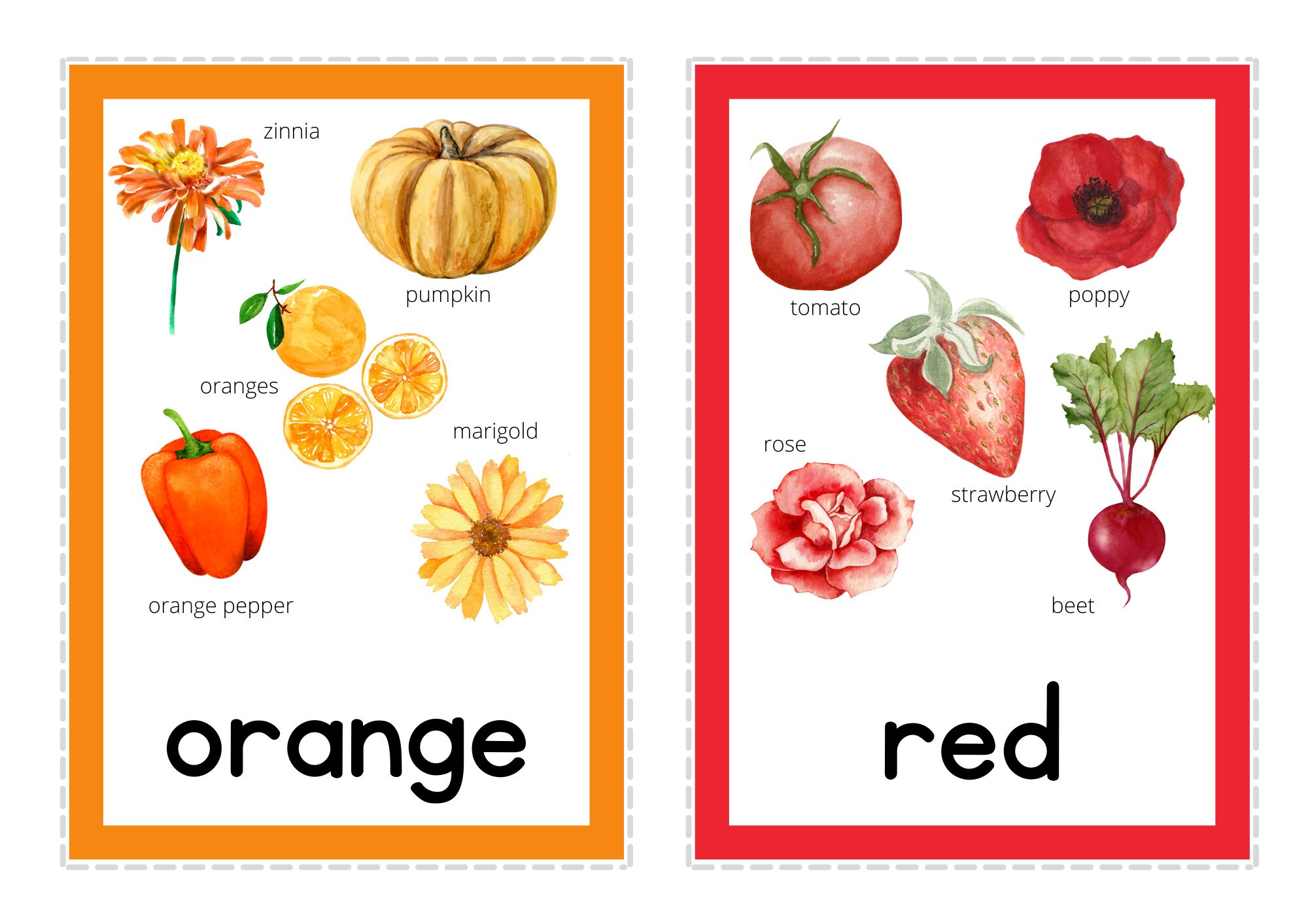 Color Flashcards for Toddlers | Color Posters | Flashcards for ...