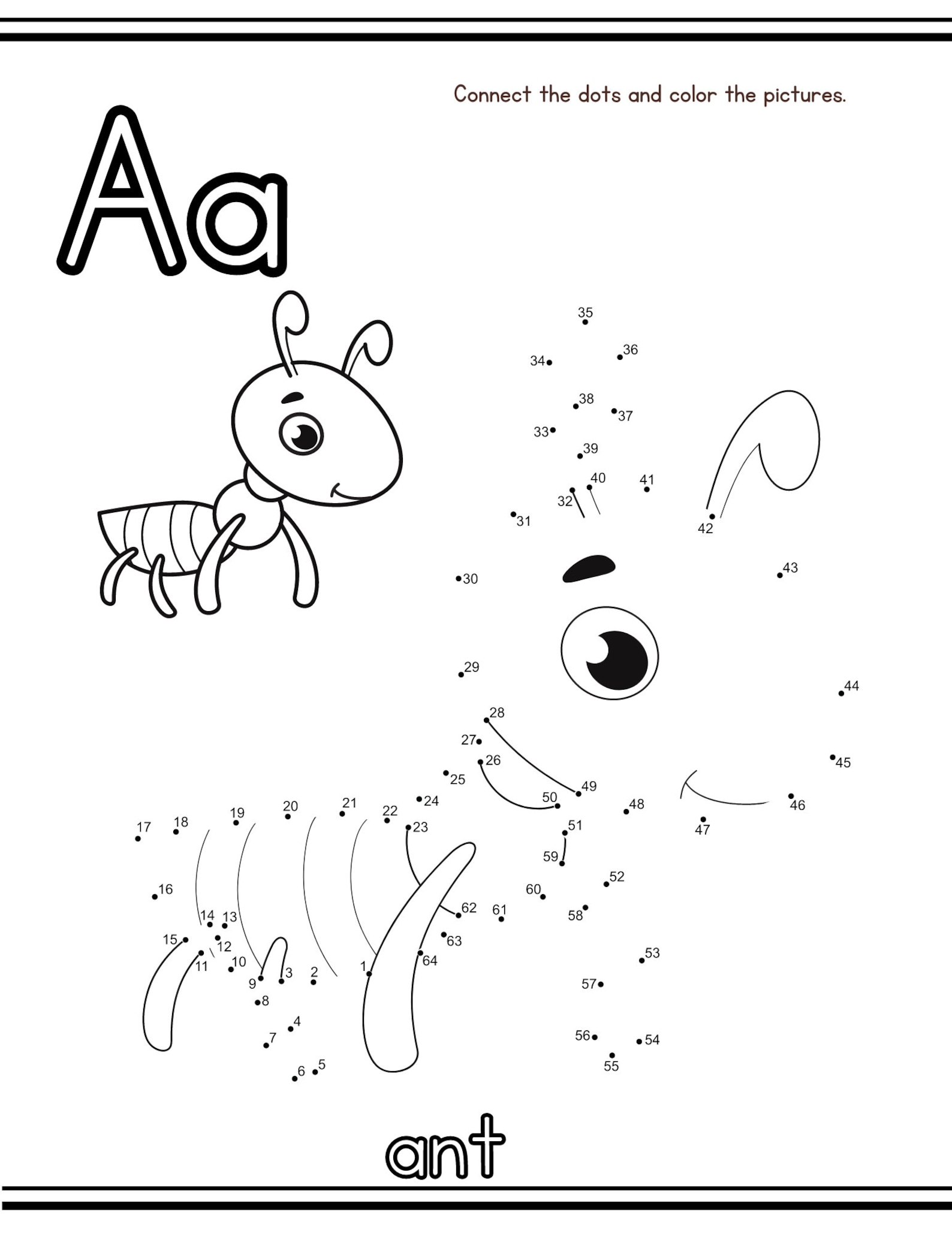 Dot to Dot Alphabet Animal Themed | Dot to Dot for Kids | Dot to Dot ...