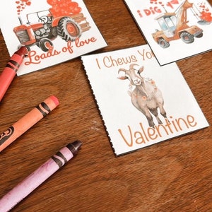 Valentines Cards for Kids | Farm Themed Valentines Cards | Printable ...