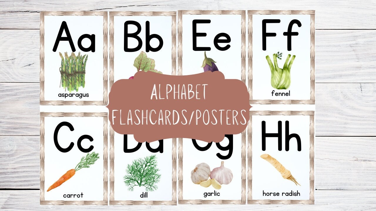 Letter Flashcards for Kids Letter Posters Alphabet Flashcards Alphabet ...