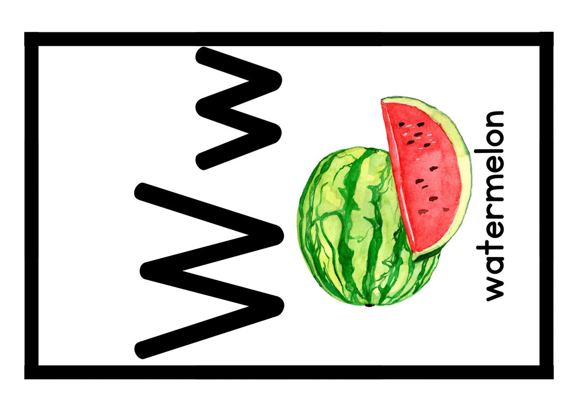 Alphabet Classroom Posters Fruit Themed Alphabet Flashcards Preschool ...