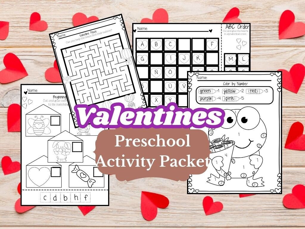 Valentines Activity Packet for Kids | Preschool Valentines Printable ...