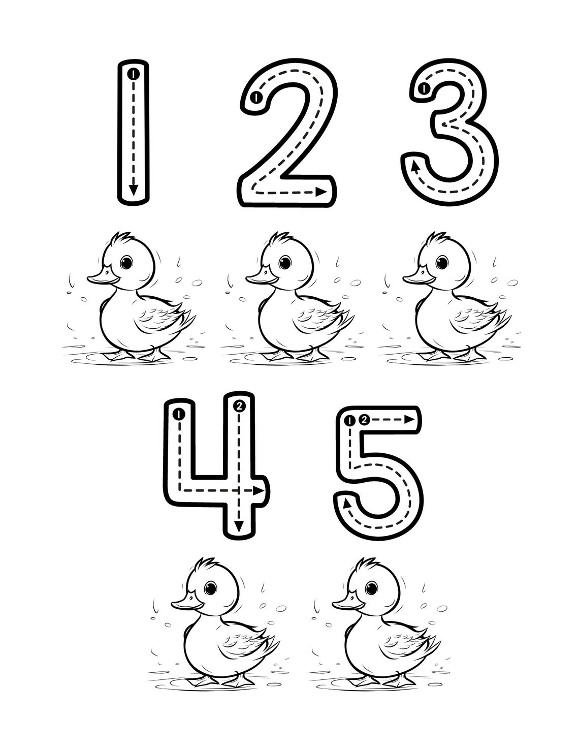 5 Little Ducks Activity Packet | Preschool Counting Song (digital ...