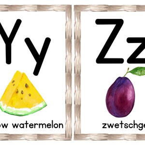 Fruit Alphabet Flashcards | Montessori Preschool Printable (PDF) - Etsy