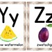 Alphabet Flashcards Printable | Letter Flashcards | Fruit Themed ...