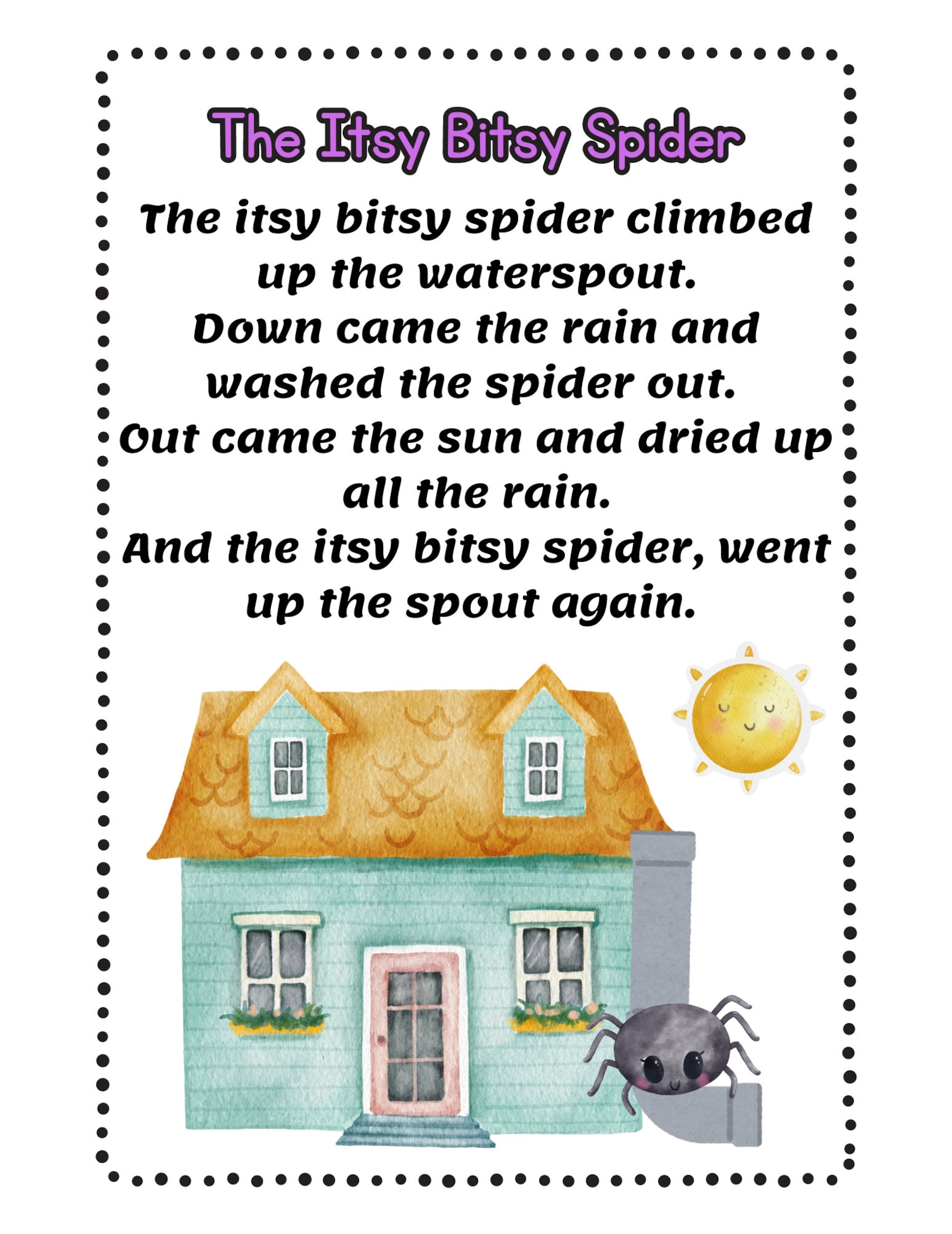 Itsy Bitsy Spider | Nursery Rhyme | Preschool Busy Book Activity ...