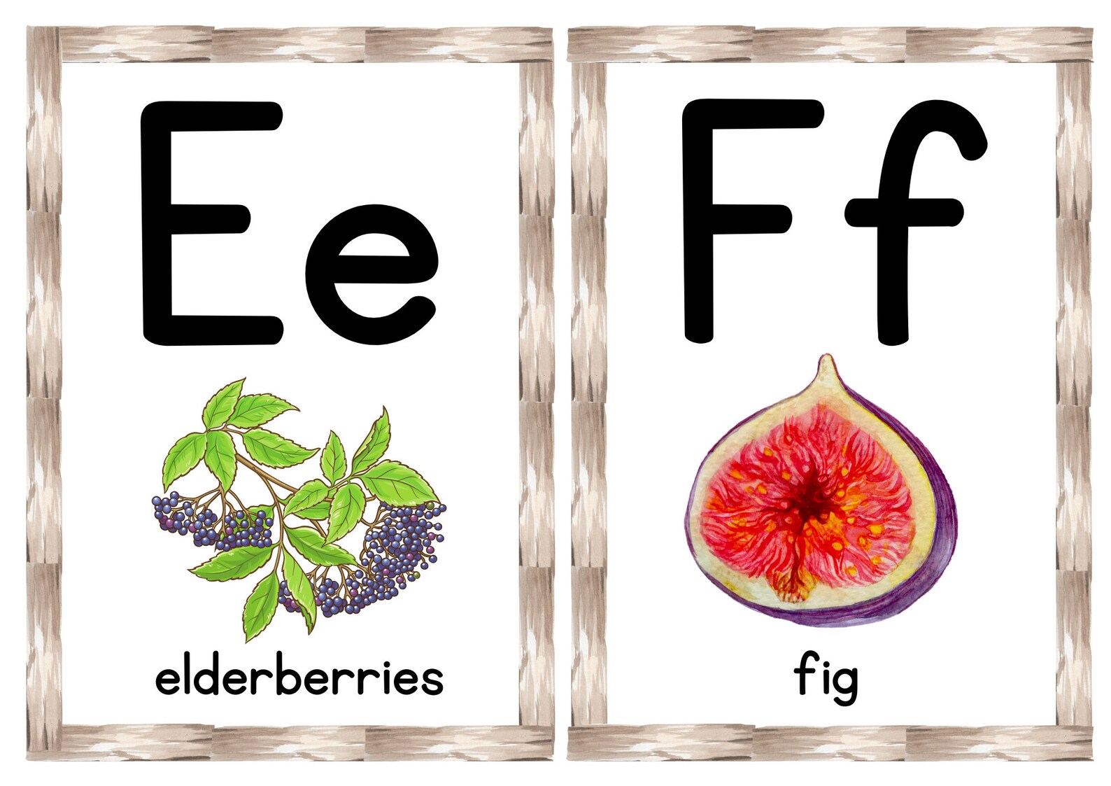 Alphabet Flashcards Printable | Letter Flashcards | Fruit Themed ...