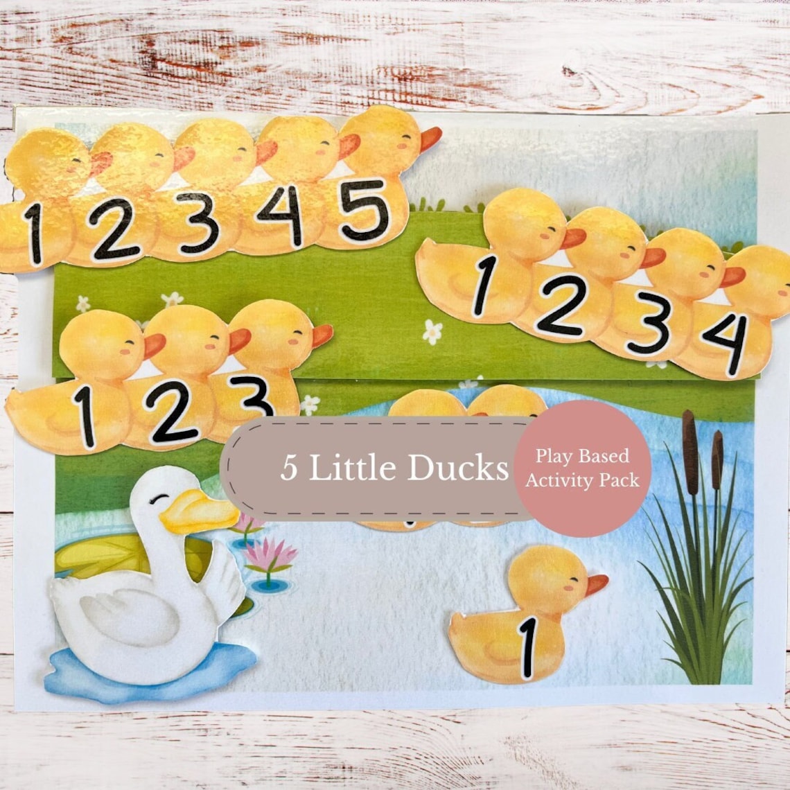 5 Little Ducks Activity Packet | Preschool Counting Song (digital ...