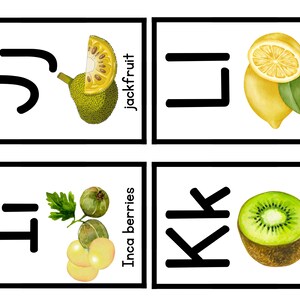 Alphabet Classroom Posters Fruit Themed | Alphabet Flashcards ...
