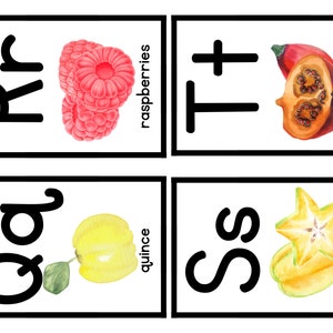 Alphabet Classroom Posters Fruit Themed | Alphabet Flashcards ...