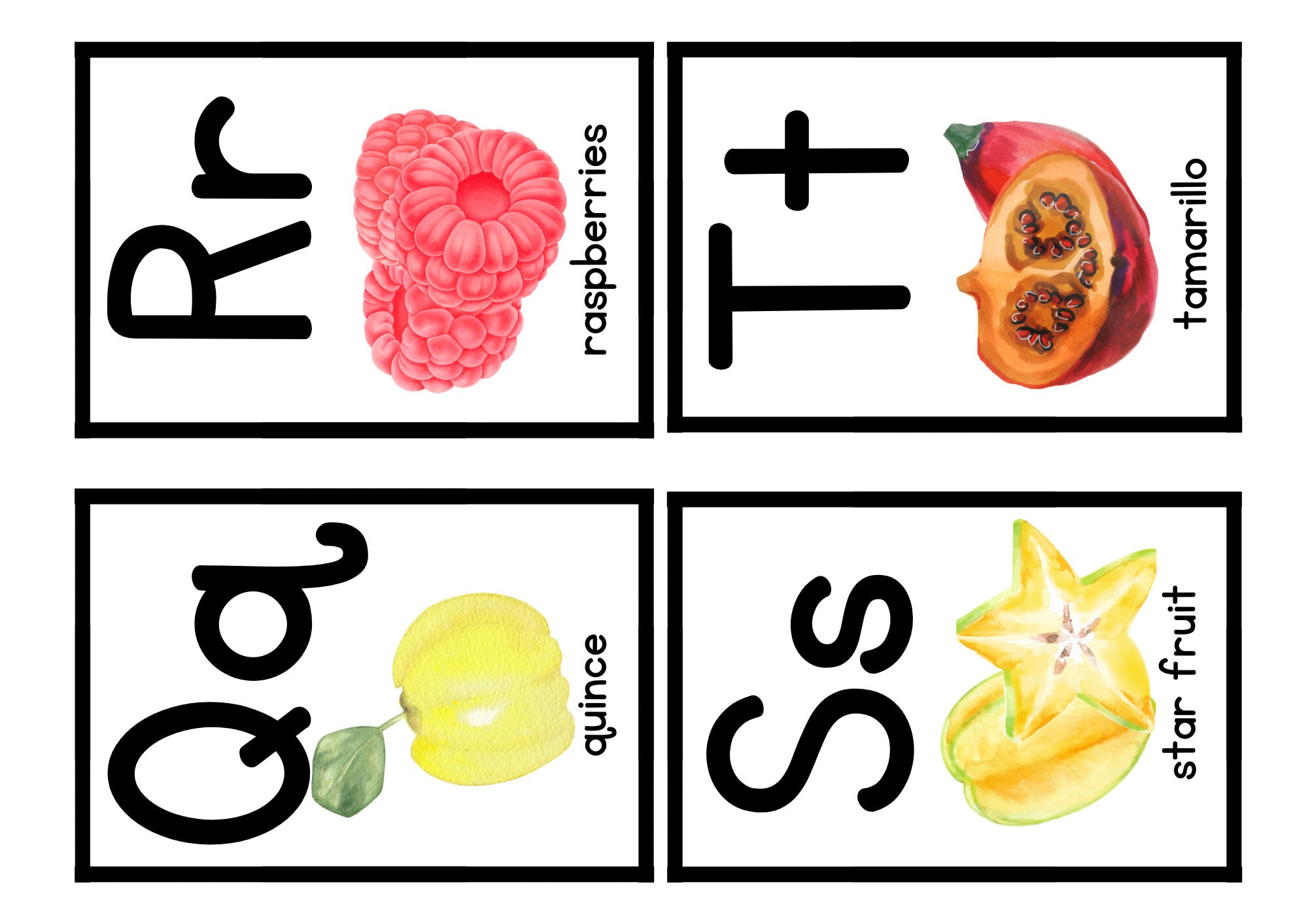 Alphabet Classroom Posters Fruit Themed | Alphabet Flashcards ...