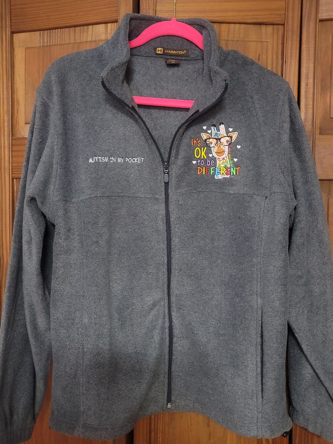 Fleece Jacket Zip Up. Giraffe Autism Awareness - Etsy