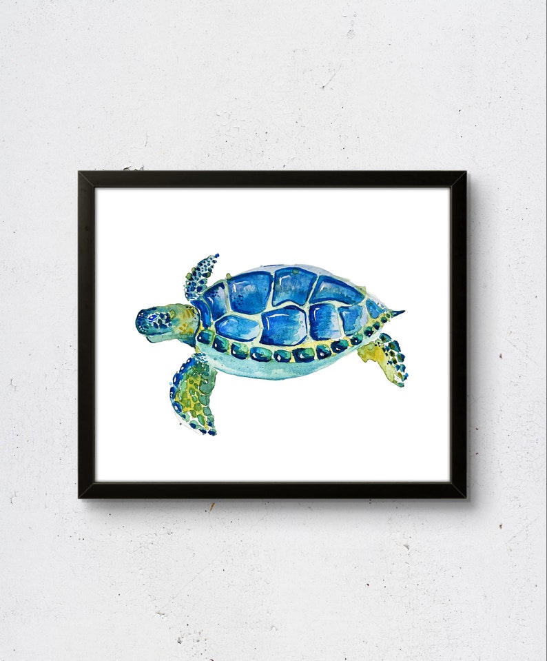 Sea Turtle Watercolor Art Turtle Wall Art Sea Turtle Art Sea Turtle ...