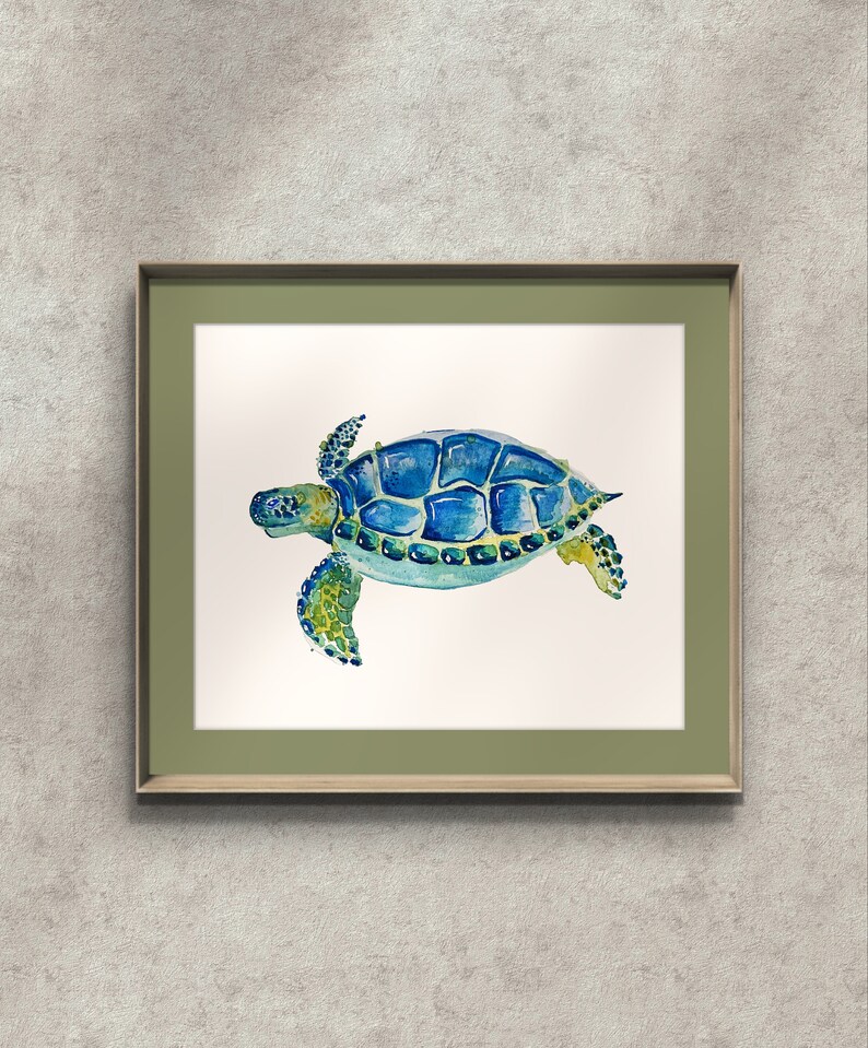 Sea Turtle Watercolor Art Turtle Wall Art Sea Turtle Art Sea Turtle ...