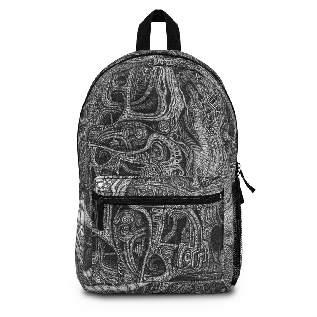 Trippy Black and White Backpack, Psychedelic Backpack, Trippy Bag, Cool ...