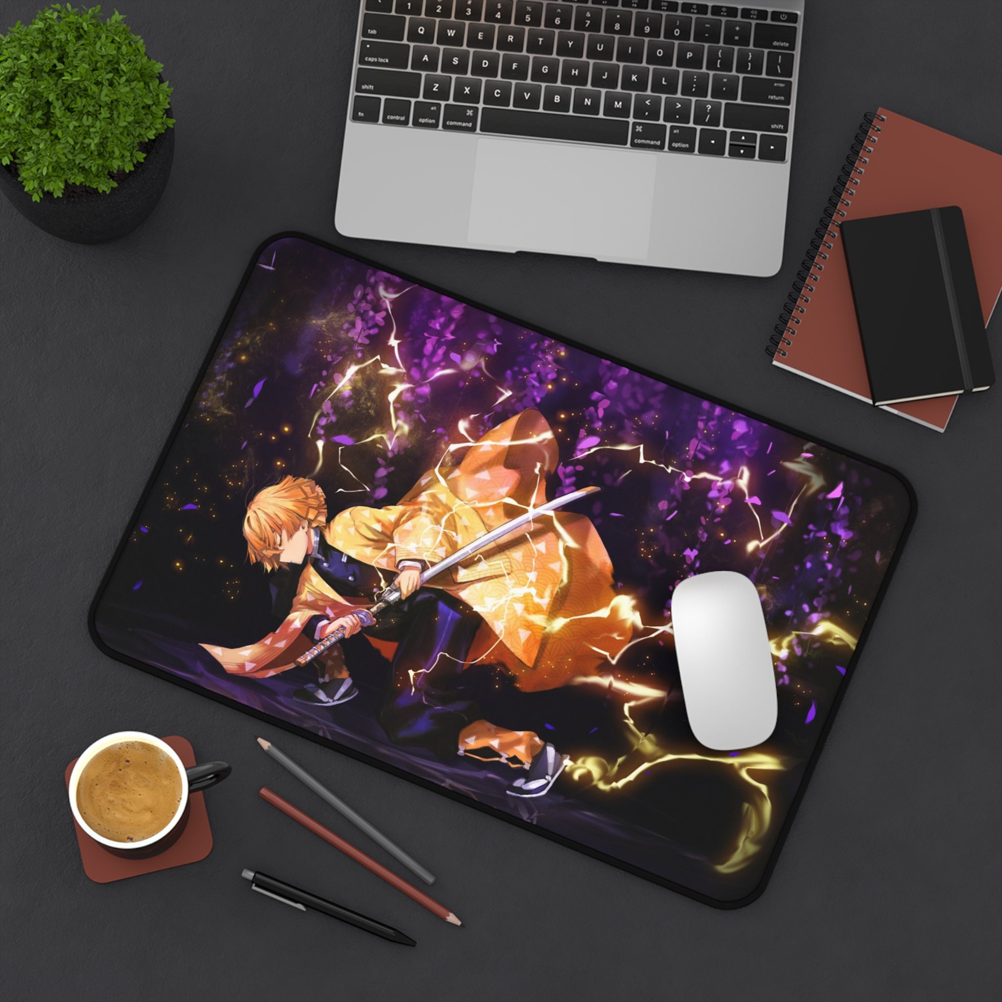Zenitsu Gamer Mat, Demon Slayer Desk Mat, Lightning Breathing Zenitsu ...