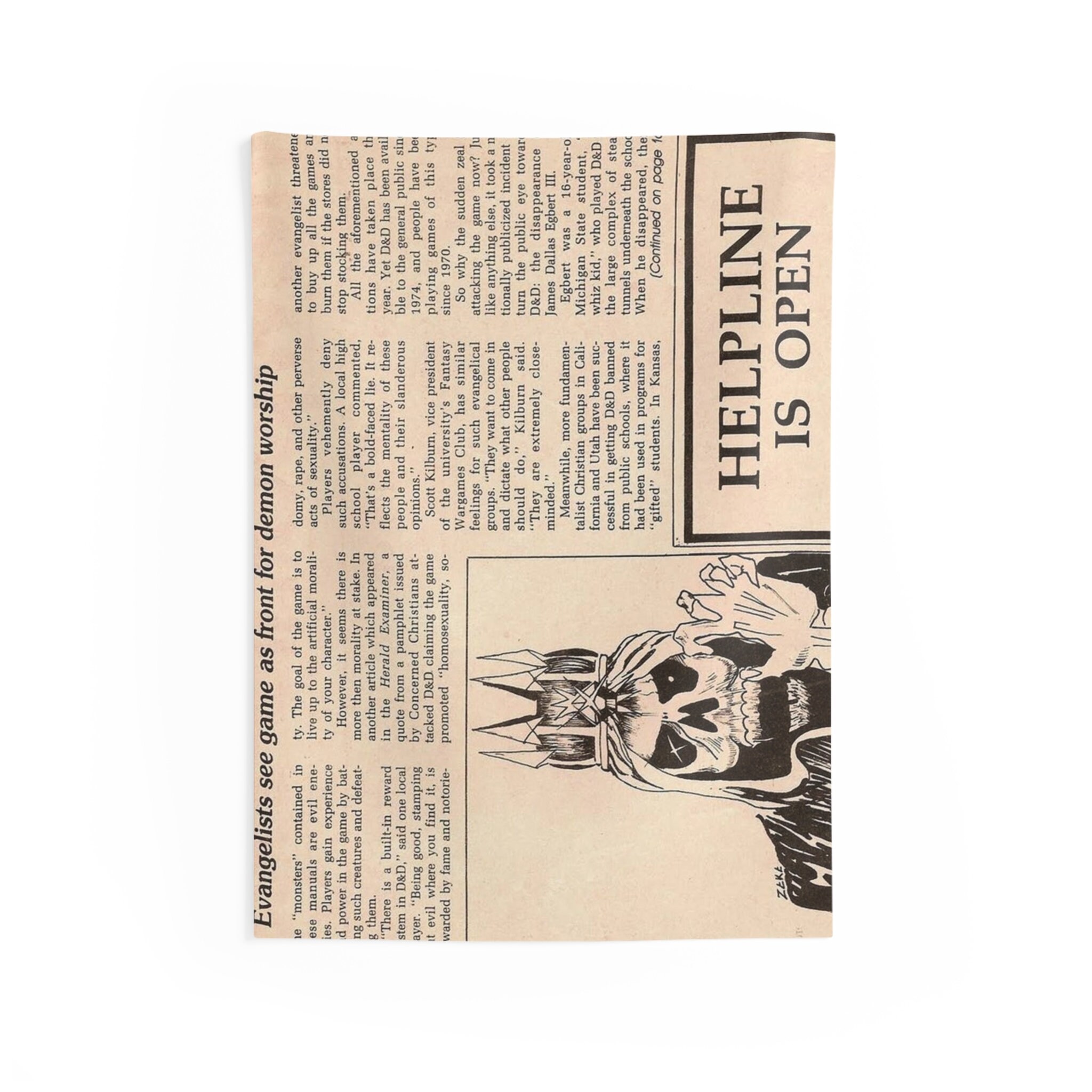 Dnd Tapestry, Dungeons & Dragons Evangelists Newspaper Article Tapestry ...