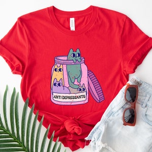 Cat Anti Depressants T Shirt - Etsy