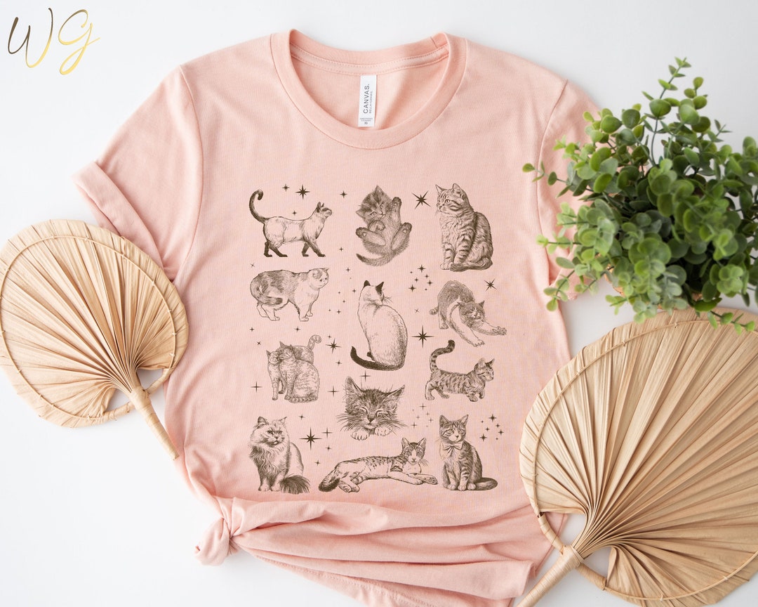 Vintage 90s Tattoo Cat Tshirt, Halloween Retro Cat Shirt, Cat Lovers ...
