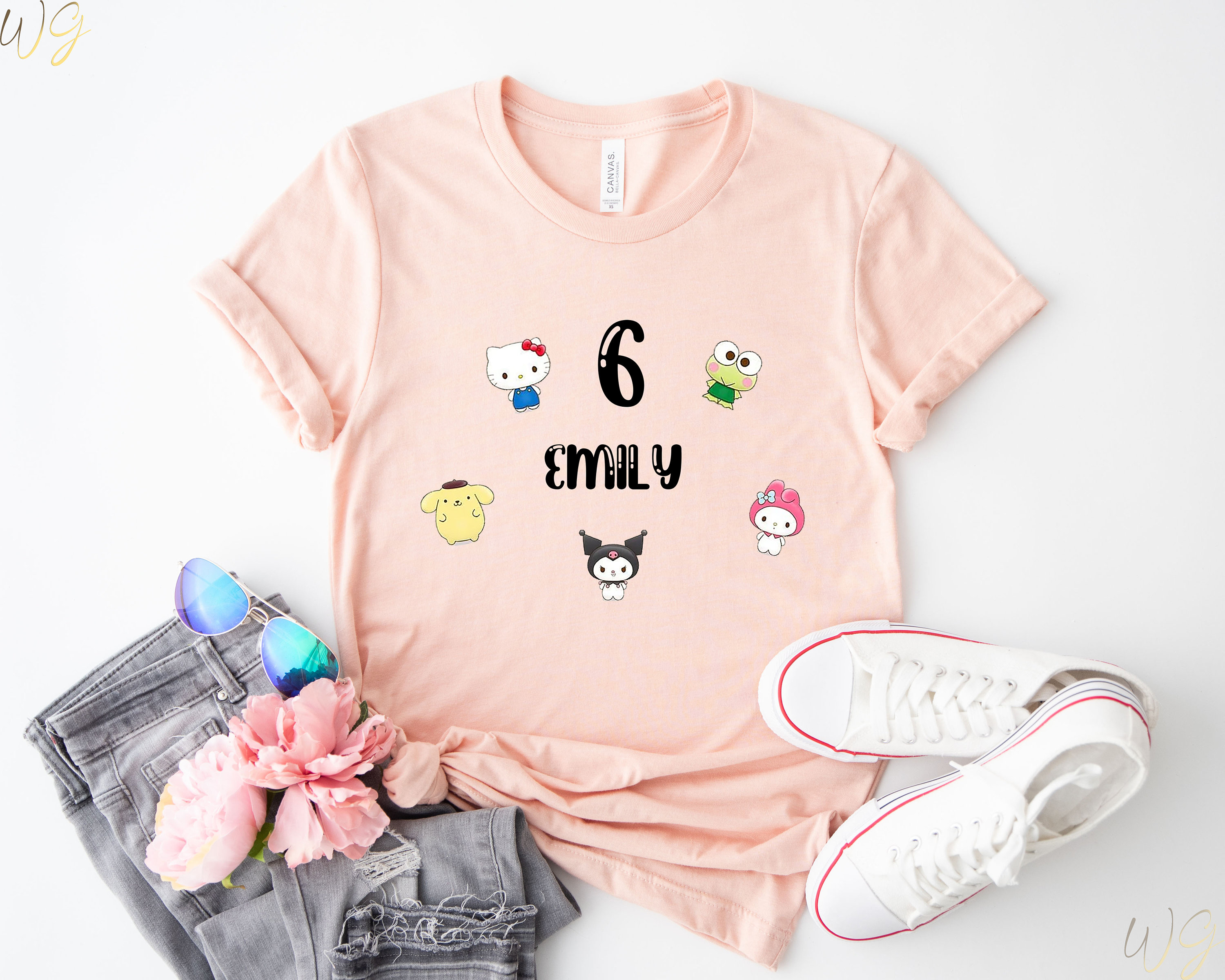 Custom Sanrio Friends Birthday Shirt, Kawaii Shirt, Custom Birthday ...