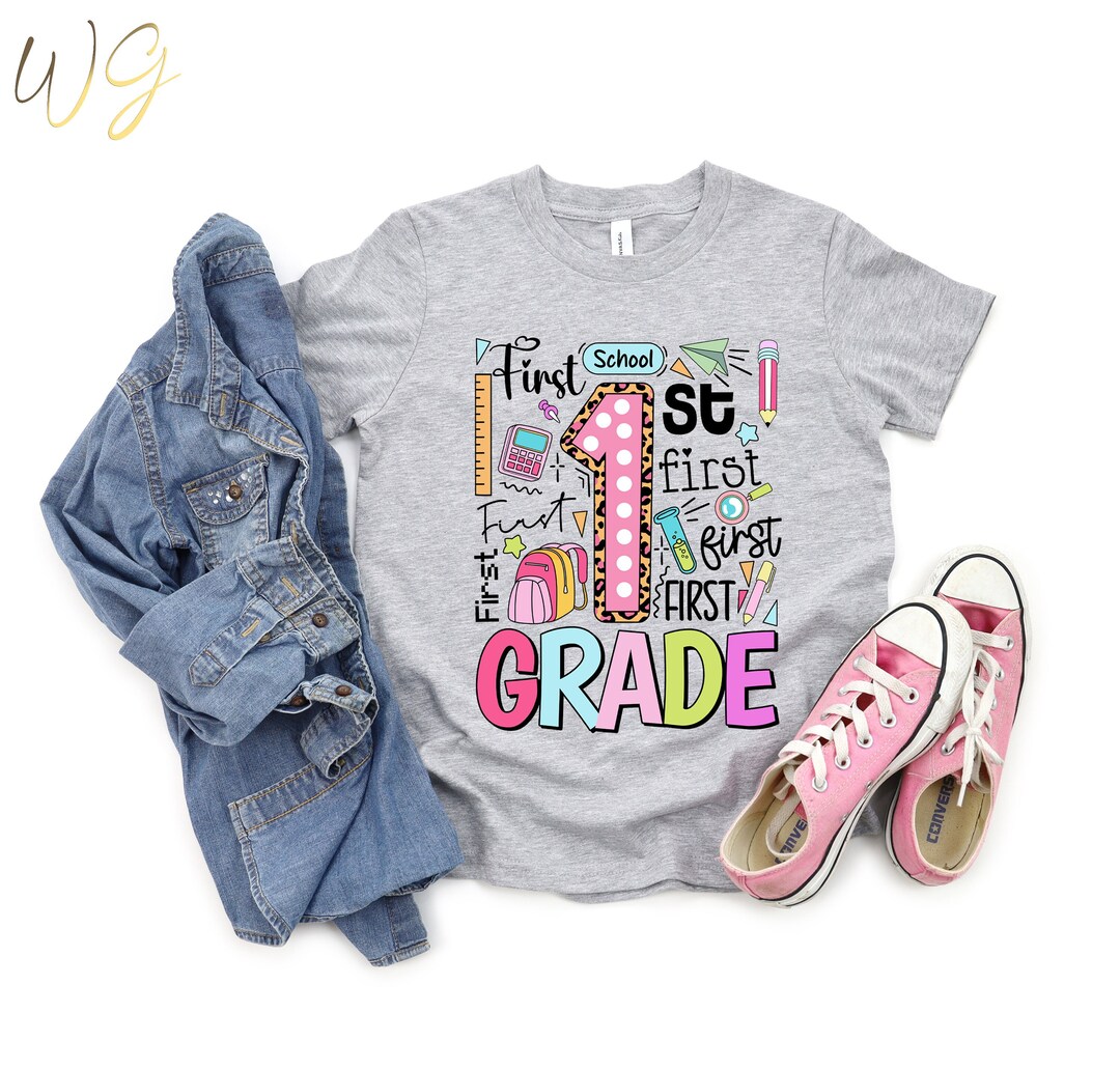 1st First Grade Shirt, First Grader Shirt, Adorable First Grade Shirt ...