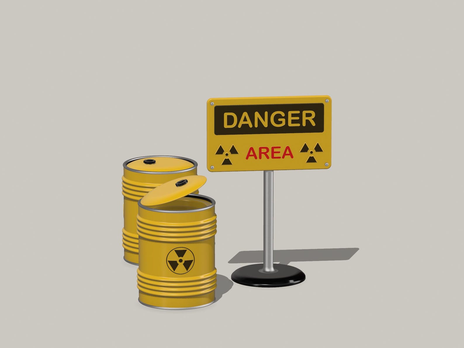 Miniature Radiation Warning Sign & Drum 1/12 Scale - STL Files (digital ...