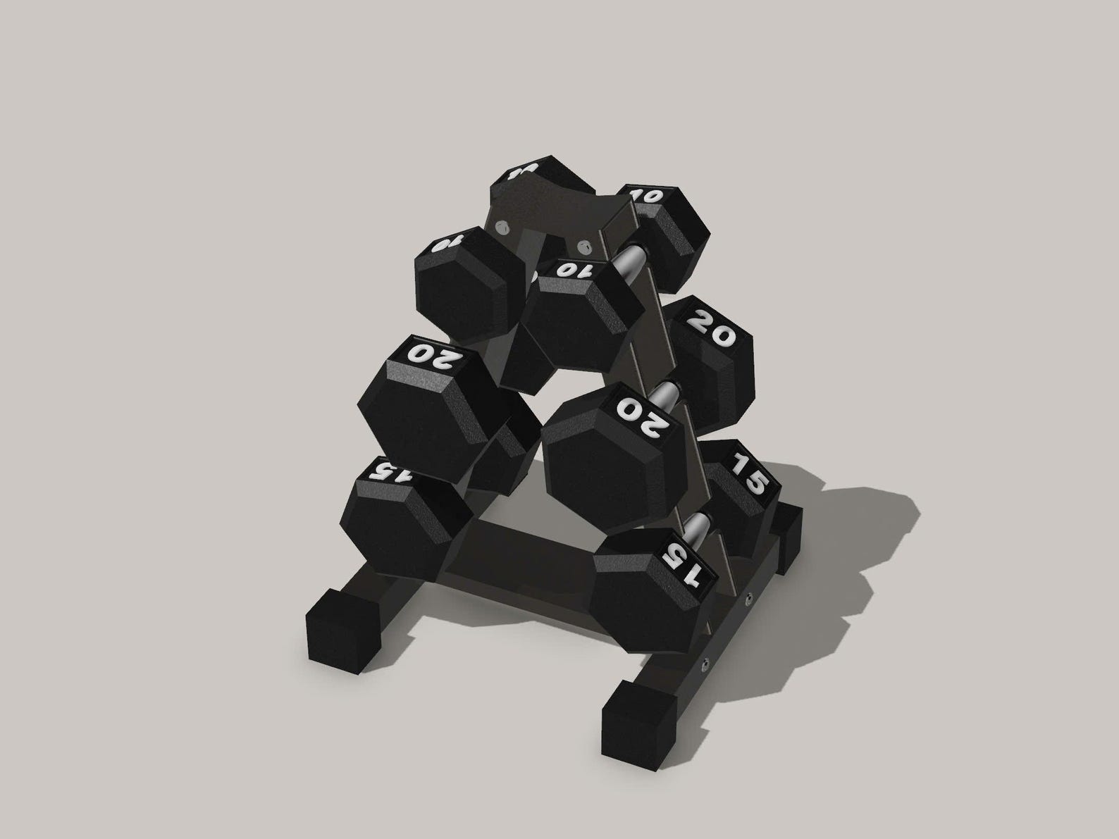 Miniature Dumbbell Set With Rack: 1/12 Scale Dollhouse Gym (digital STL ...