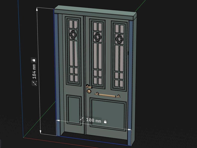 Miniature Door | 1/12 Scale Door | Door Dollhouse STL Files for 3D ...