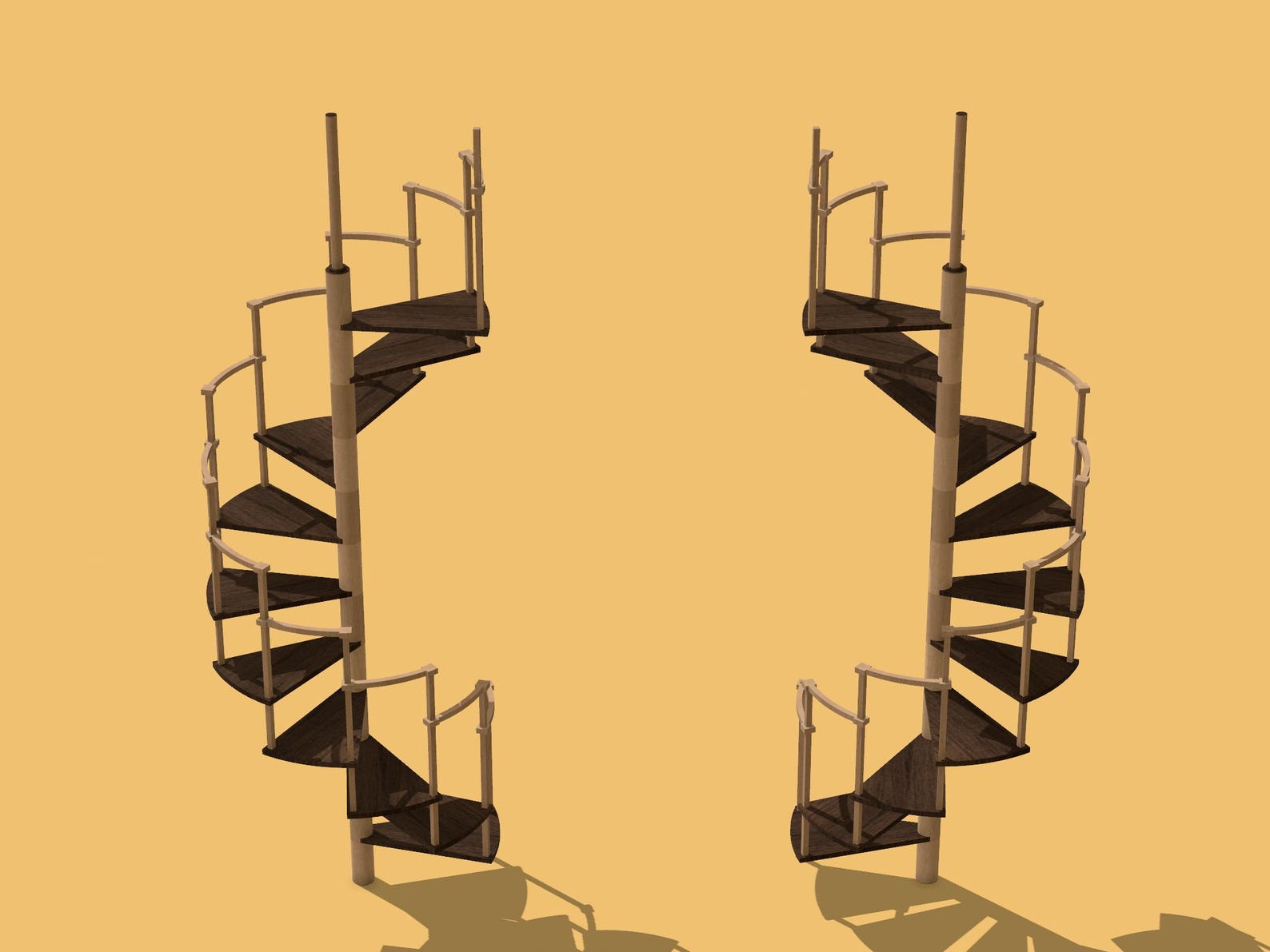 1/12 Scale Spiral Stair (modular): Dollhouse Miniature 3D STL File ...
