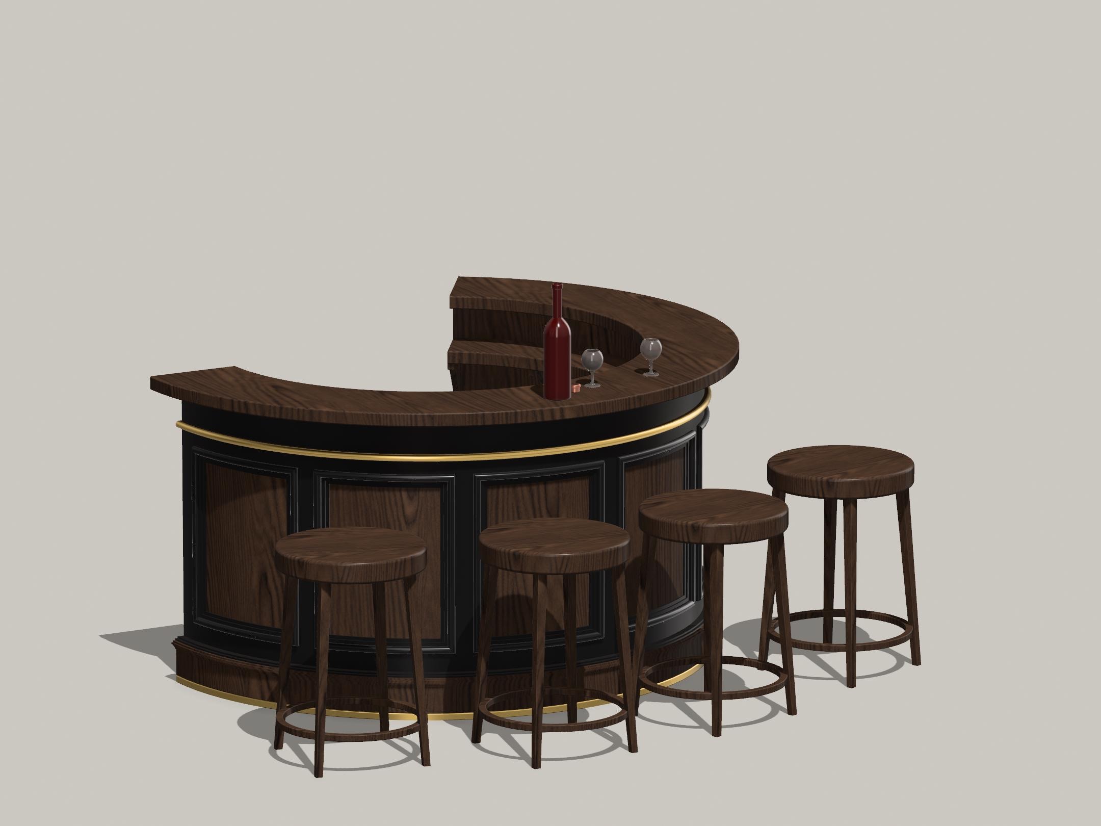 Miniature Bar Counter 1/12 Scale: Dollhouse Diorama STL Files (digital ...
