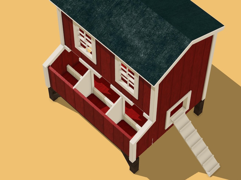 Miniature Chicken Coop 3D Print STL File: 1/12 Scale Dollhouse Diorama ...