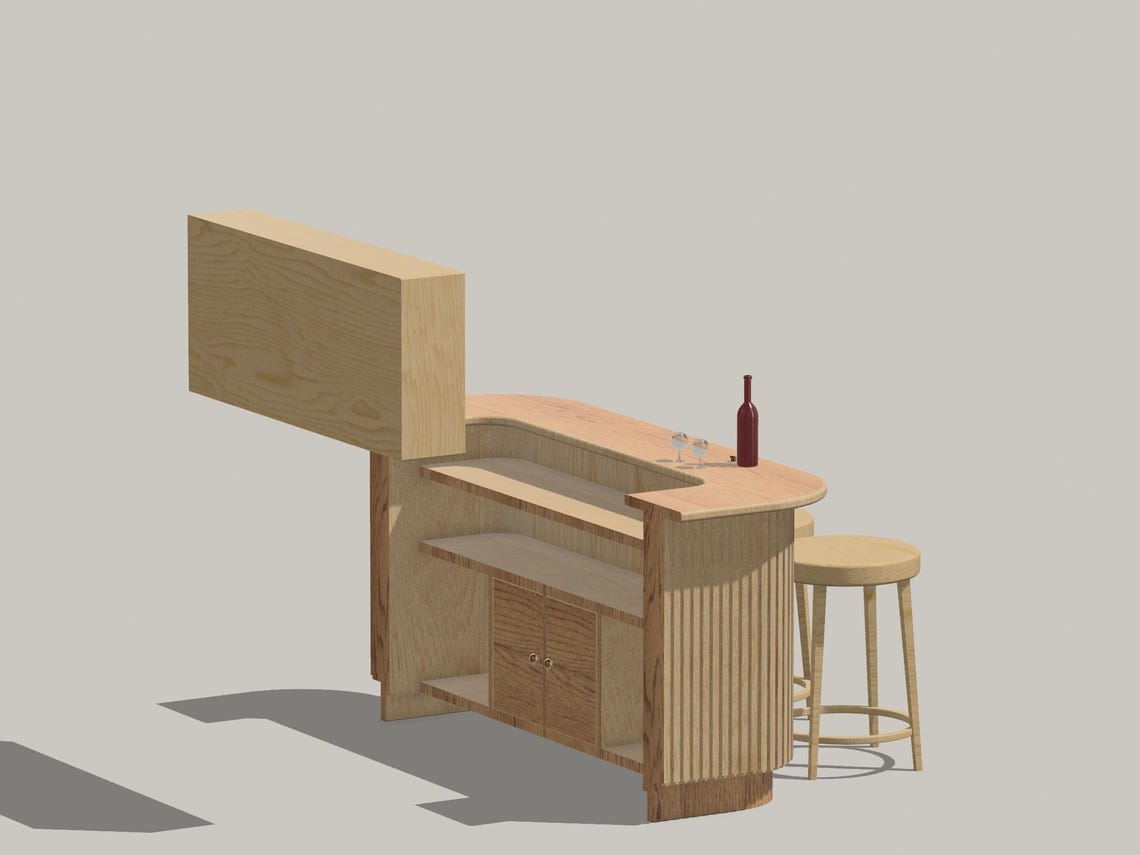 Miniature Bar Counter 3D Print Files: 1/12 Scale Dollhouse Diorama (STL ...