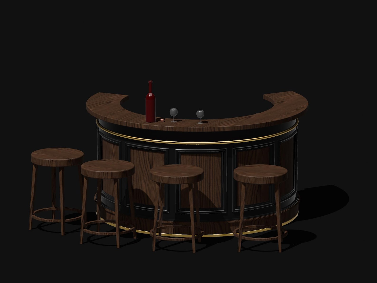 Miniature Bar Counter 1/12 Scale: Dollhouse Diorama STL Files (digital ...
