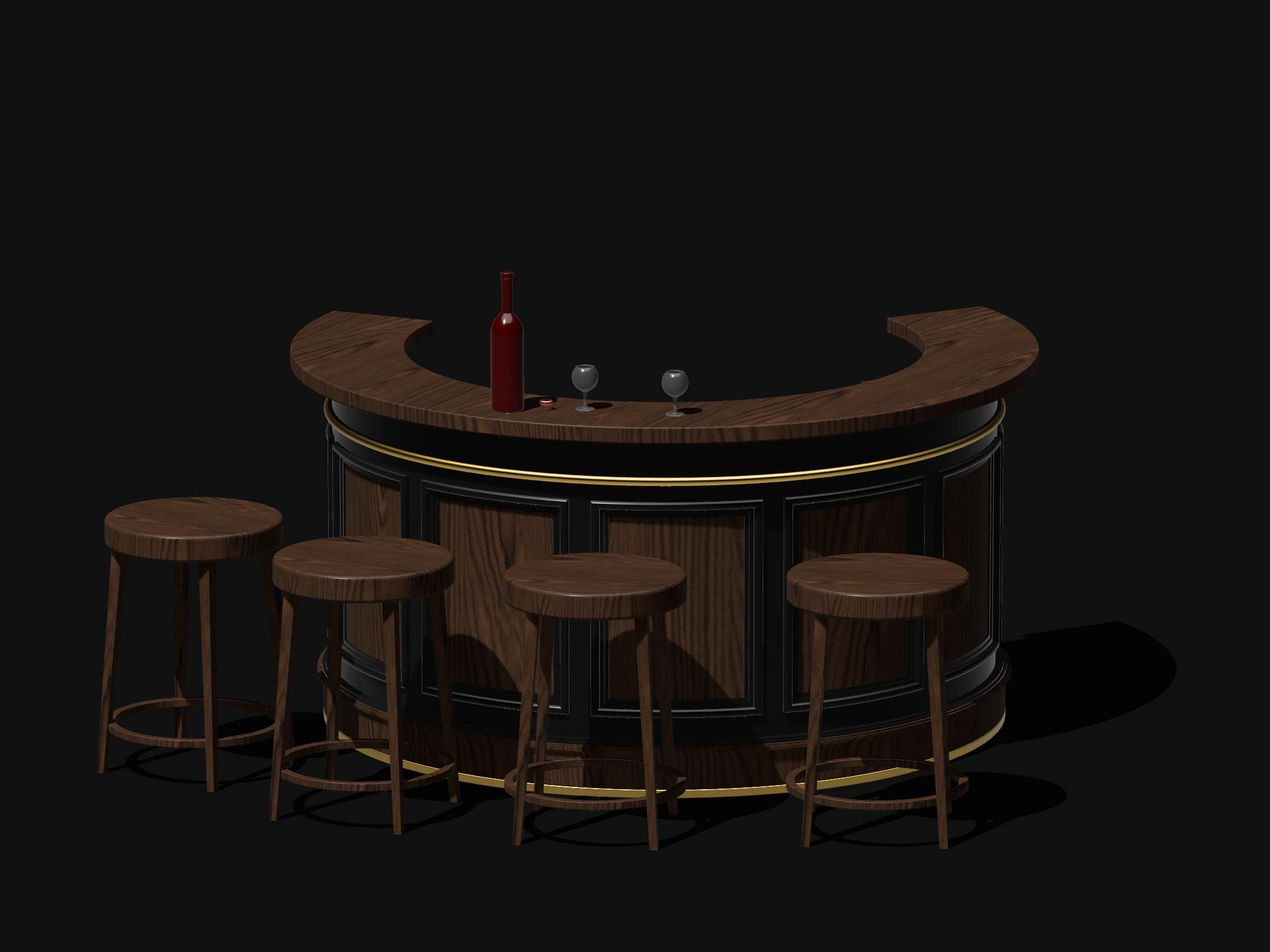 Miniature Bar Counter 1/12 Scale: Dollhouse Diorama STL Files (digital ...