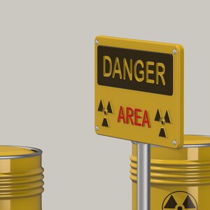 Miniature Radiation Warning Signs 1/12 Scale for Road Infrastructure ...