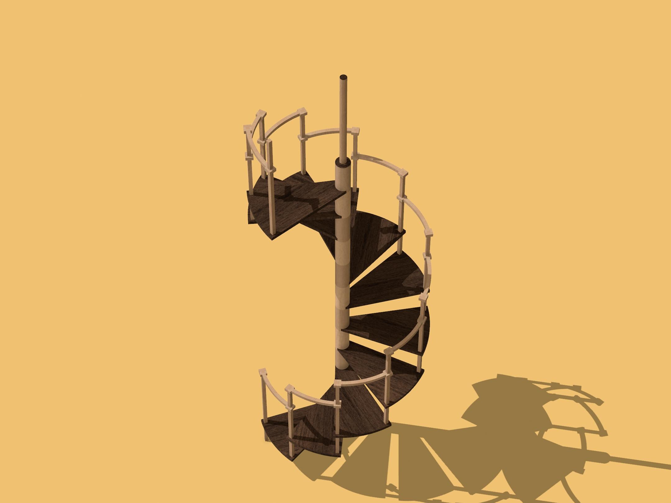 1/12 Scale Spiral Stair (modular): Dollhouse Miniature 3D STL File ...