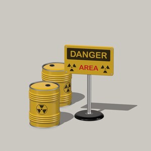 Miniature Radiation Warning Signs 1/12 Scale for Road Infrastructure ...