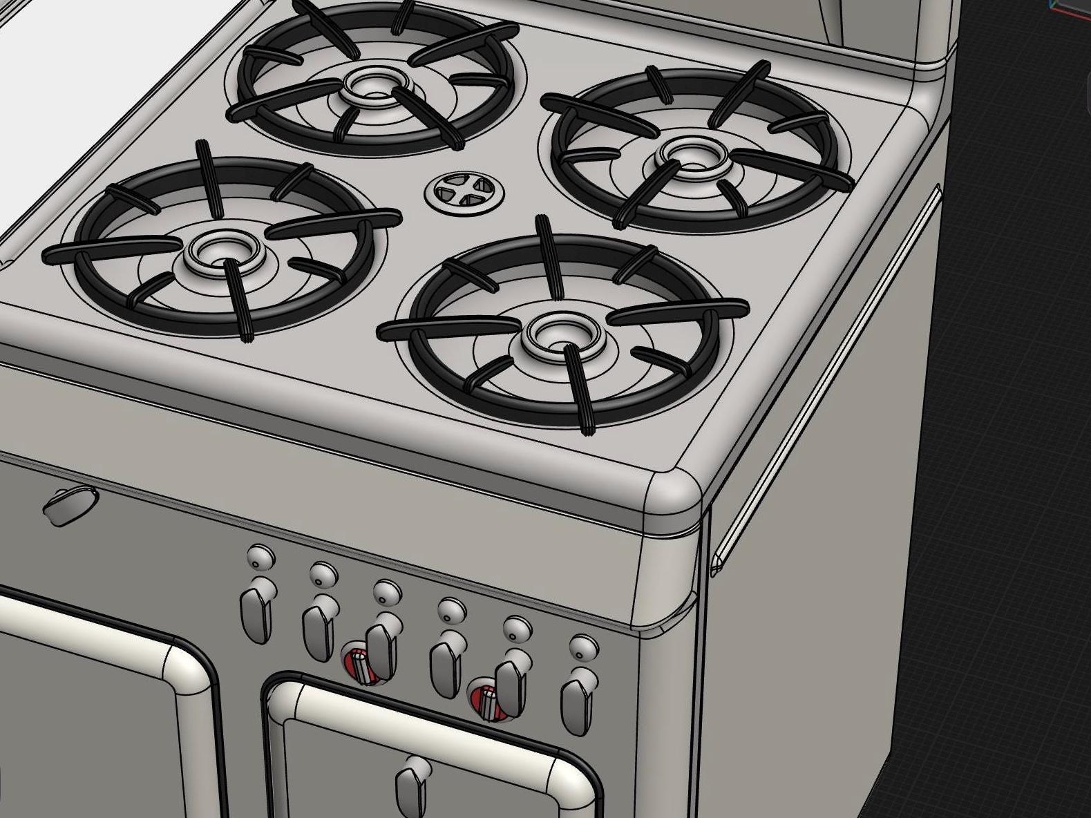 Miniature Gas Stove Vintage for Doll House | Doll Kitchen | STL Files ...
