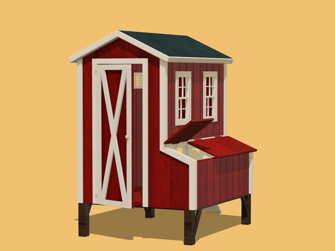 Miniature Chicken Coop 3D Print STL File: 1/12 Scale Dollhouse Diorama ...