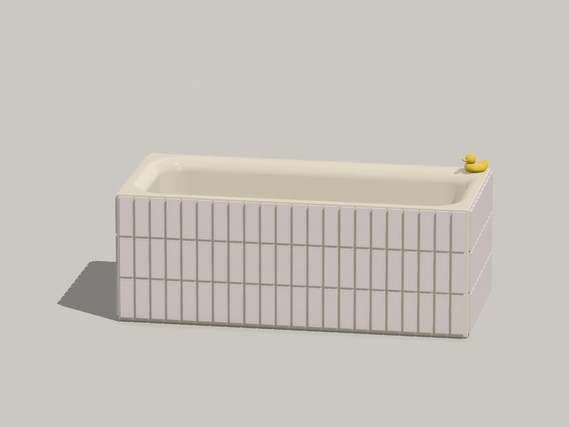 Miniature Tiled Bathtub: 1/12 Scale Dollhouse Furniture (digital STL ...