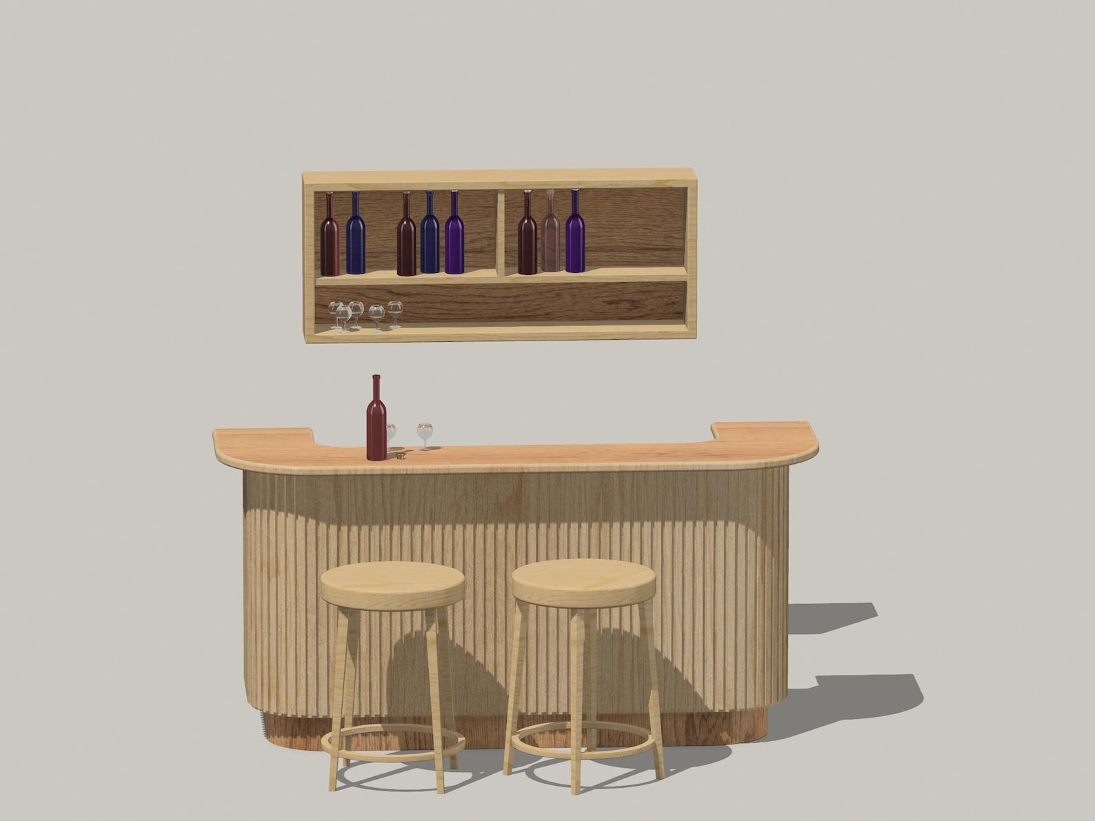 Miniature Bar Counter 3D Print Files: 1/12 Scale Dollhouse Diorama (STL ...