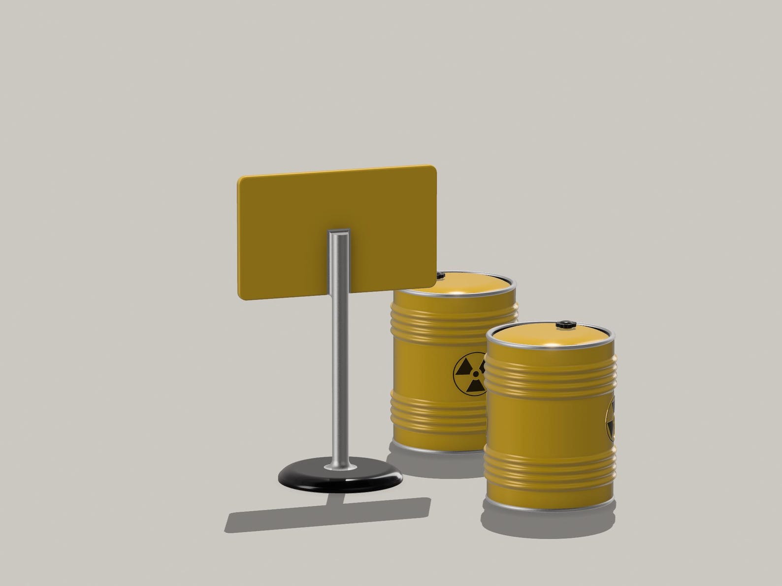 Miniature Radiation Warning Sign & Drum 1/12 Scale - STL Files (digital ...